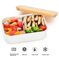 China 280g BPA-free Natural Bamboo Lid Fridge and Dishwasher Custom Lunch Box Food Containers for sale