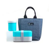 China Japanese Bento On-the-Go Double Layer Food Grade Lunch Box Set Eco Plastic BPA Free for sale