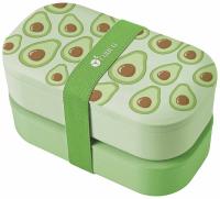 China BPA Free Bamboo Fibre Eco Friendly Bento Lunch Box with Cup and Cutlery for sale
