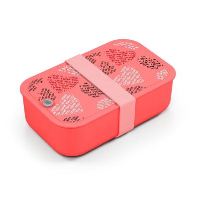 China Large Capacity 1000ml Blue Rectangle BPA Free Food Container with Movable Divider for sale