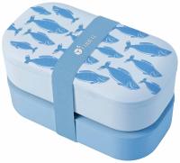 China 2-Layer Food Container Fridge Dual Tier Bamboo Bento Box for Kids Eco Friendly BPA Free for sale