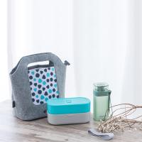 China Easy Clean Round Corner Lunch Box Set with Double Layer and 2 Dividers Capacity 1-3L 298g for sale