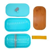 China Easy Clean Round Corner Lunch Box Set with Double Layer and 2 Dividers Capacity 1-3L 298g for sale