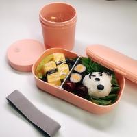 China Sample Free Sample Food Grade Microwave Safe Plastic Bento Lunch Box with Cutlery 226g for sale