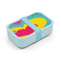 China Blue BPA Free Bento Cakes Package Boxes with Customized Logo and Microwaveable PP Lid for sale