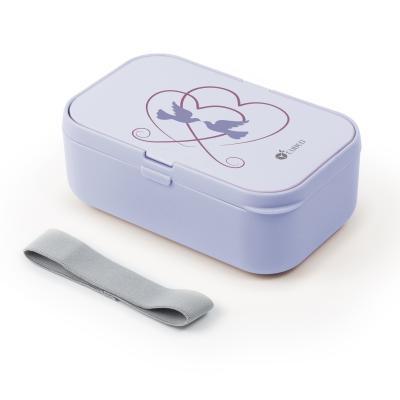 China 267g Eco Friendly BPA Free  1000ml Customized Plastic Lunch Box with Cutlery and Divider for sale