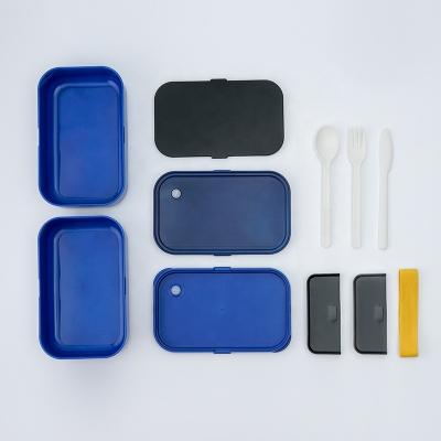 China 2-Layer Fridge Food Container 2000ml Plastic Bento Lunch Box with  Print for sale
