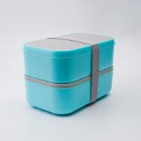 China 2-Layer Fridge Food Container 2000ml Plastic Bento Lunch Box with  Print for sale