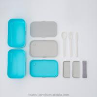 China Customized T105 Snackbox Lunchbox with Cutlery Fork Spoon Knife BPA Free and Reusable for sale