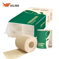 China 4 Ply Unbleached Bamboo Toilet Paper Roll Brown 100gsm for sale