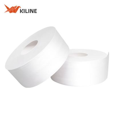 China Custom Commercial Toilet Paper Jumbo Rolls Bath Tissue Roll 2 Ply 100% Wood Pulp for sale