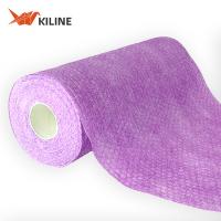 China eco friendly purple disposable kitchen wiping cloth cleaning towels rolls custom logo for sale
