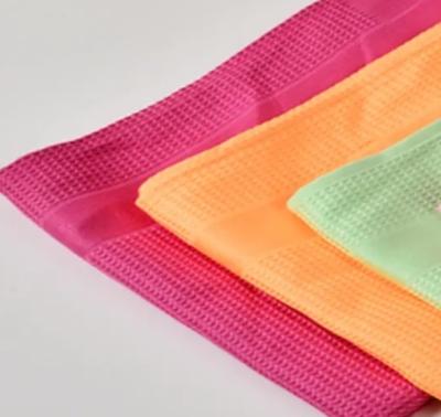 China KILINE Cleaning Cloths Waffle Tea 350GSM Microfiber Kitchen Towel for sale