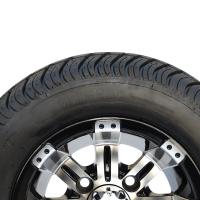 China 205/50-10 DOT Low Profile Street Tires And 10 Inch Golf Cart Machined/Glossy Black Wheels Combo 4 Ply Rated for sale