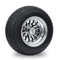 China 10'' Golf Cart Rim And 205/50-10 DOT Street Tire Assembly - Machined/Glossy Black for sale