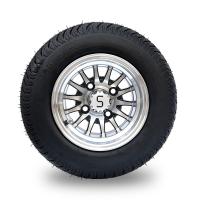 China 10'' Golf Cart Rim And 205/50-10 DOT Street Tire Assembly - Machined/Glossy Black for sale