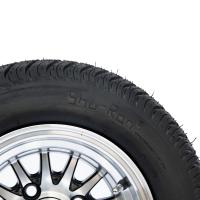 China 10'' Golf Cart Rim And 205/50-10 DOT Street Tire Assembly - Machined/Glossy Black for sale
