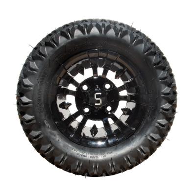 China 10 Inch Golf Cart Wheel And Tire Combo 20×10-10 ATV Machined Glossy Black for sale