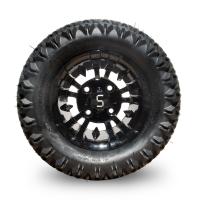 China 10 Inch Golf Cart Wheel And Tire Combo 20×10-10 ATV Machined Glossy Black for sale