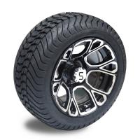 China 12'' Machined/Glossy Black Golf Cart Rim and 215/35-12 Low Profile DOT Street Tire for sale