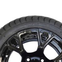 China Shu-Ran New Exclusive 12''  Glossy Black Golf Cart Wheel and 215/35-12 DOT Street Tyre Combo for sale