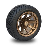China Golf Cart 12 Inch Bronze Aluminum Wheels and 215/35-12 Low Profile DOT Tyres Assembly 4x4 Bolt Pattern for sale