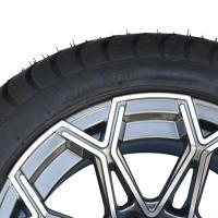 China 12'' Machined/Gunmetal Golf Cart Wheels And 215/35-12 DOT Street Tires Assemblies for sale