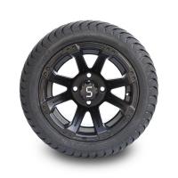 China Golf Cart 12 Inch Matte Black Wheels and 215/35-12 Street Tires 4x4 Bolt Pattern DOT Rated for sale
