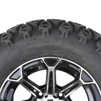 China 12'' Golf Cart Aluminum Rims & 23x10.5-12 All Terrain Tyres Combo - Machined/Glossy Black for sale