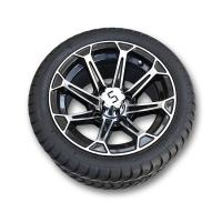 China 12 Inch Machined Black Wheel And 215/35-12 Tire Assembly No Lift Required for sale