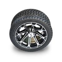 China 12 Inch Machined Black Wheel And 215/35-12 Tire Assembly No Lift Required for sale