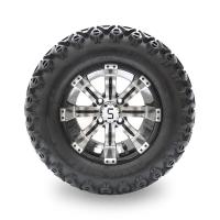 China 12'' Golf Cart Wheels And 23x10.5-12 High Profile Tires Combo for sale