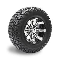 China 12'' Golf Cart Wheels And 23x10.5-12 High Profile Tires Combo for sale