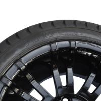 China 12'' Glossy Black Golf Cart Wheels And 215/35-12 Low Profile Tires Assembly for sale
