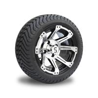 China Black Aluminum 12 Inch Golf Cart Wheels And Tires 215 35 12 With 8 Spokes for sale