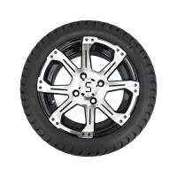 China Black Aluminum 12 Inch Golf Cart Wheels And Tires 215 35 12 With 8 Spokes for sale