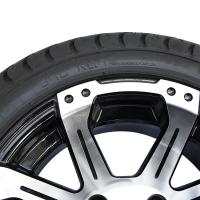 China Black Aluminum 12 Inch Golf Cart Wheels And Tires 215 35 12 With 8 Spokes for sale