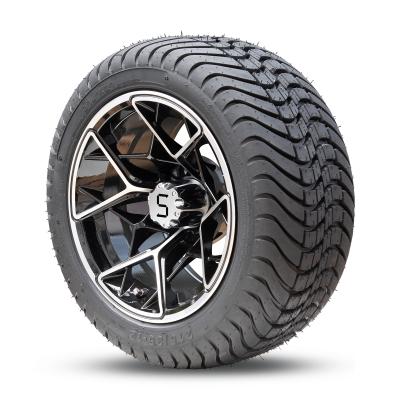 China 12 Inch Golf Cart Wheels And Tires Combo Machined Glossy Black Rim 215 35 12 Low Profile DOT Street Tire Fits Golf Carts for sale