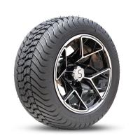 China 12 Inch Golf Cart Wheels And Tires Combo Machined Glossy Black Rim 215 35 12 Low Profile DOT Street Tire Fits Golf Carts for sale