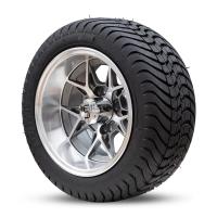 China 12 Inch Golf Cart Wheels And Tires Assemblies With S Center Caps And Chrome Lug Nuts Suitable For Club Car Ezgo Yamaha Golf Carts for sale