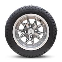 China 12 Inch Golf Cart Wheels And Tires Assemblies With S Center Caps And Chrome Lug Nuts Suitable For Club Car Ezgo Yamaha Golf Carts for sale