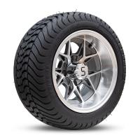 China 12 Inch Golf Cart Wheels And Tires Assemblies With S Center Caps And Chrome Lug Nuts Suitable For Club Car Ezgo Yamaha Golf Carts for sale