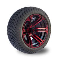 China Red / Glossy Black Aluminum 12 Inch Golf Cart Wheels And Tires 215/35-12 Tyre Assemblies for sale