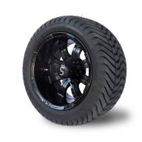 China Glossy Black 12 Tempest Golf Cart Wheels 215/35-12 Street Tires Combo for sale