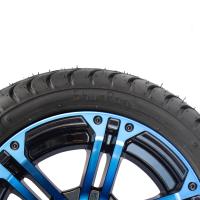 China 12 Inch Golf Cart Rims And Tire Combo Blue Glossy Black 4 / 101.6 PCD for sale
