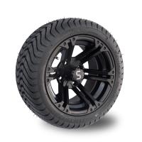 China 12x7 Matte Black Golf Cart Wheel Tire Combo 215/35-12 Low Profile Tire Combo 101.6 PCD for sale