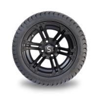 China 12x7 Matte Black Golf Cart Wheel Tire Combo 215/35-12 Low Profile Tire Combo 101.6 PCD for sale