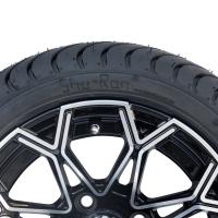 China Machined Gloss Black Golf Cart Wheel And Tire Combo 215/35-12 Low Profile DOT Tyres 4 Set for sale