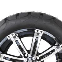 China Golf Cart 14'' Aluminum Wheel and 22x10-14 All Terrain DOT Tire Combo - Machined/Glossy Black for sale