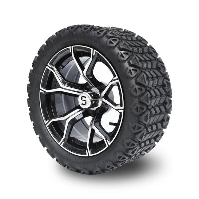 China Machined 14 Inch Golf Cart Wheels And Tires 22x10 Rubber Material for sale